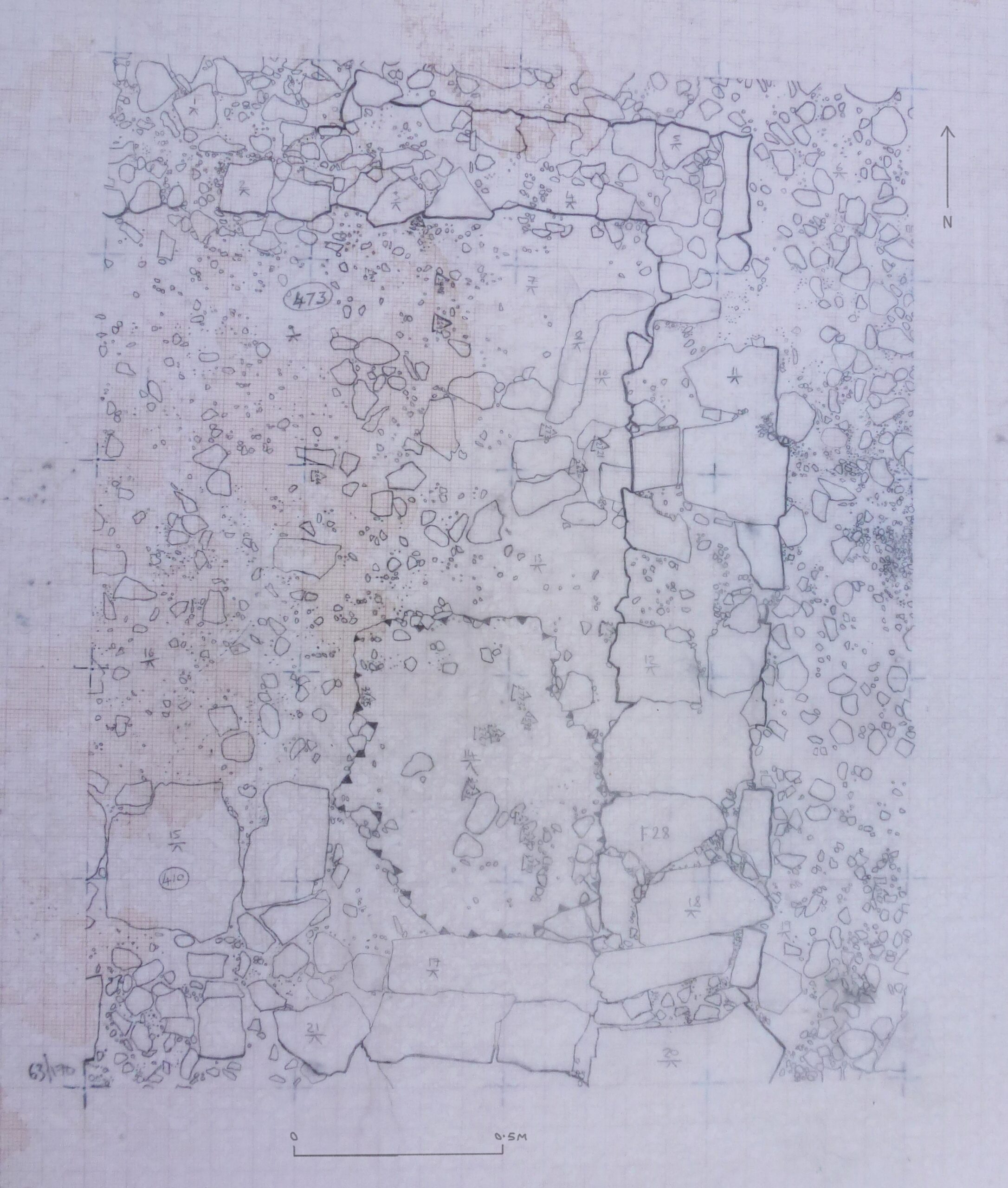 Plan drawing in pencil done in the field - Dig It!